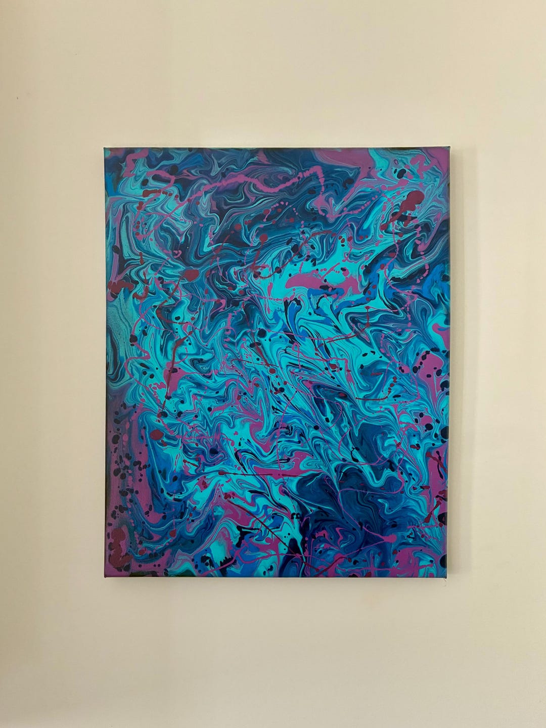 Blue Beyond Nothing / Acrylic Pour Painting - 16 In. X 20 In. - Etsy