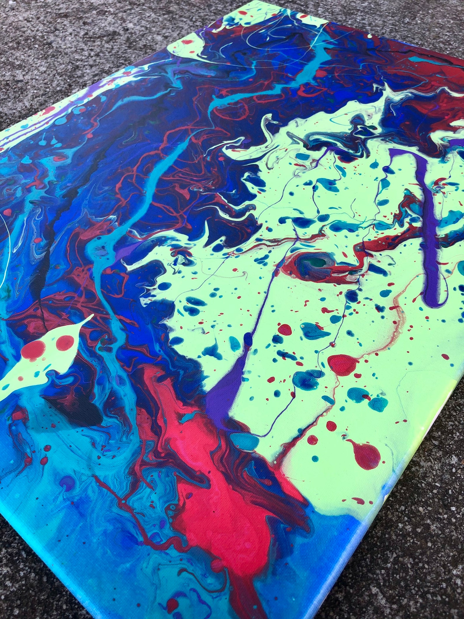 Let Me Bleed / Acrylic Pour Painting - 18 In. X 24 In. - Etsy