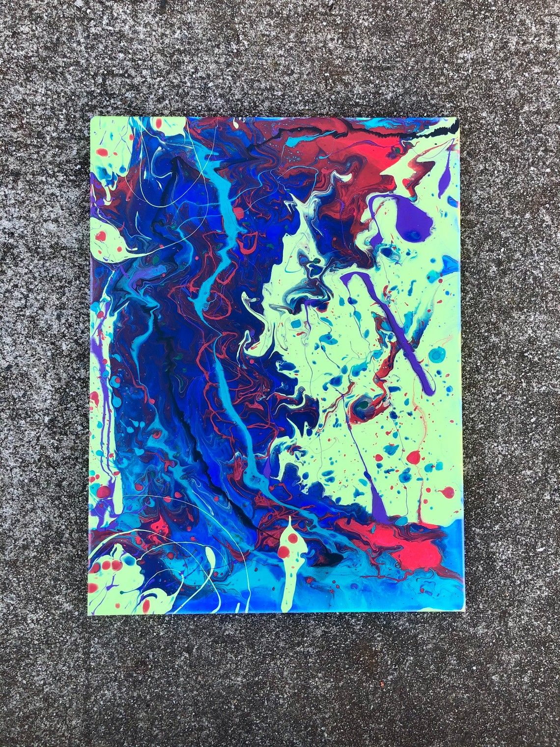 Let Me Bleed / Acrylic Pour Painting - 18 In. X 24 In. - Etsy