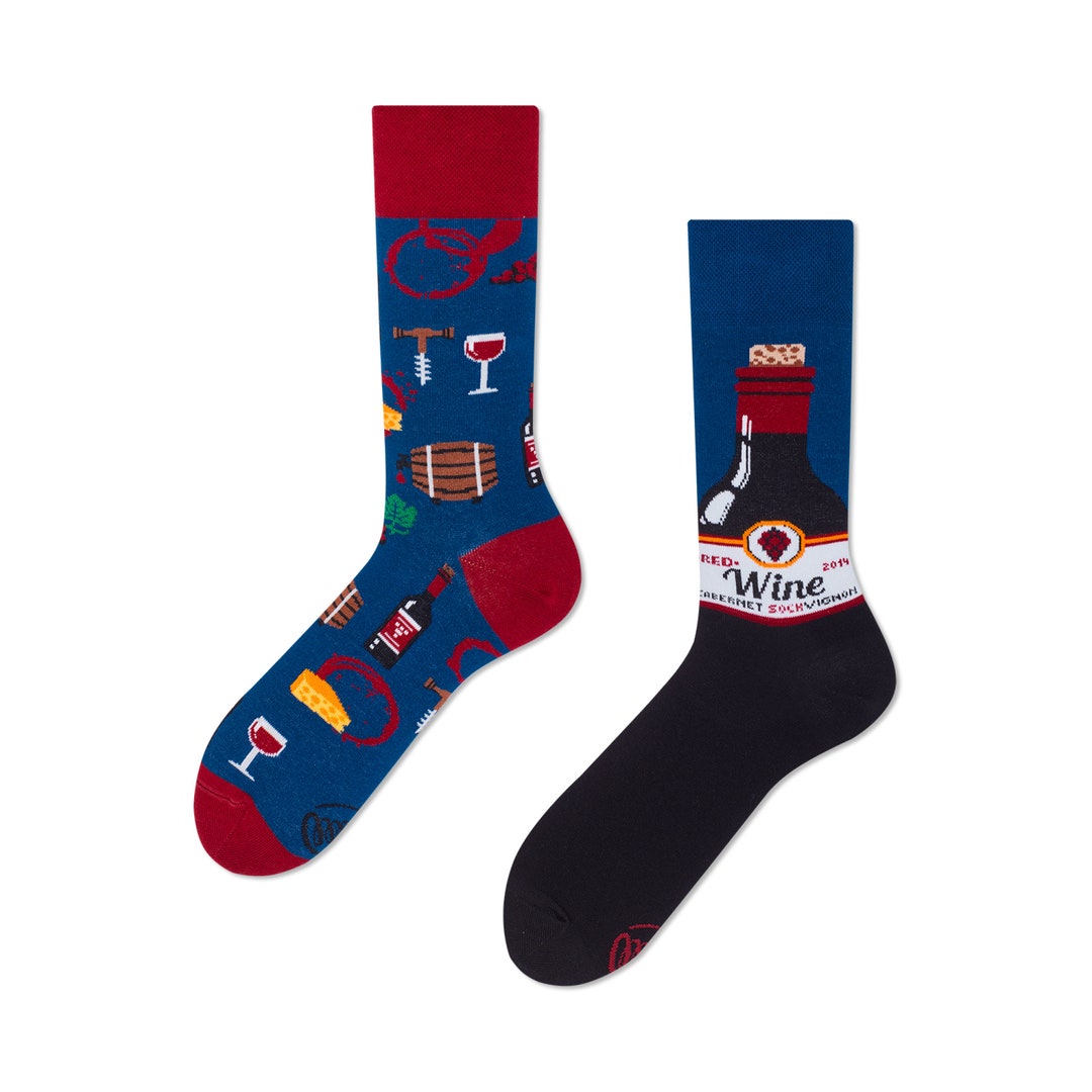 Wine Socks From MANY MORNINGS, Women's Socks, Men's Socks, Mismatched ...