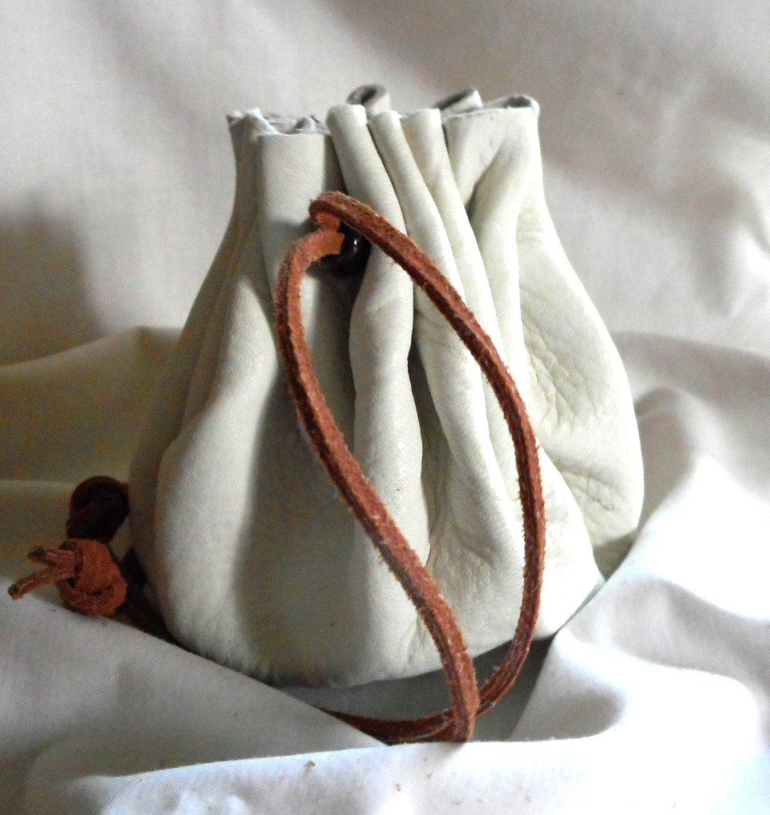 DEERSKIN 12" Handmade Pouch With Leather Bottom Possibles Poke Tinder ...