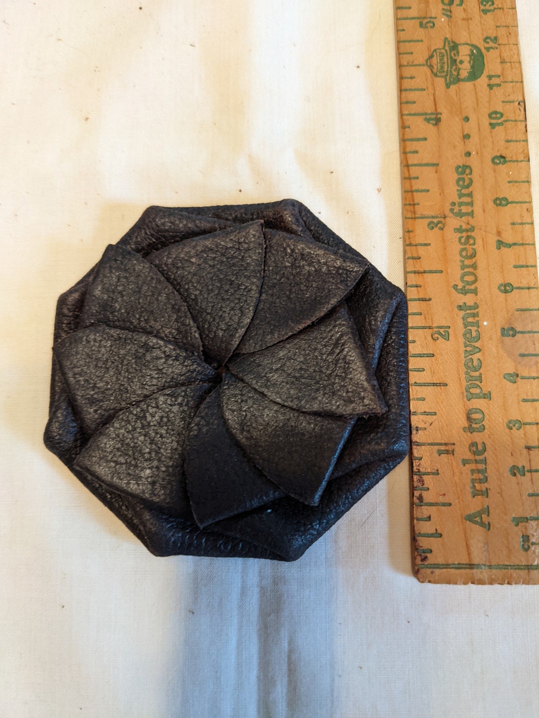 Dark Brown Pinwheel Genuine Leather Coin Purse..old Vintage Style ...