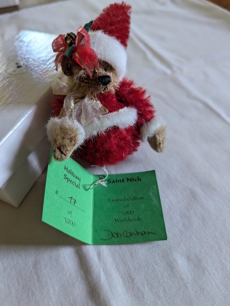 Deb Canham Collectible Miniature Mohair Bear Limited Edition SAINT NICK ...