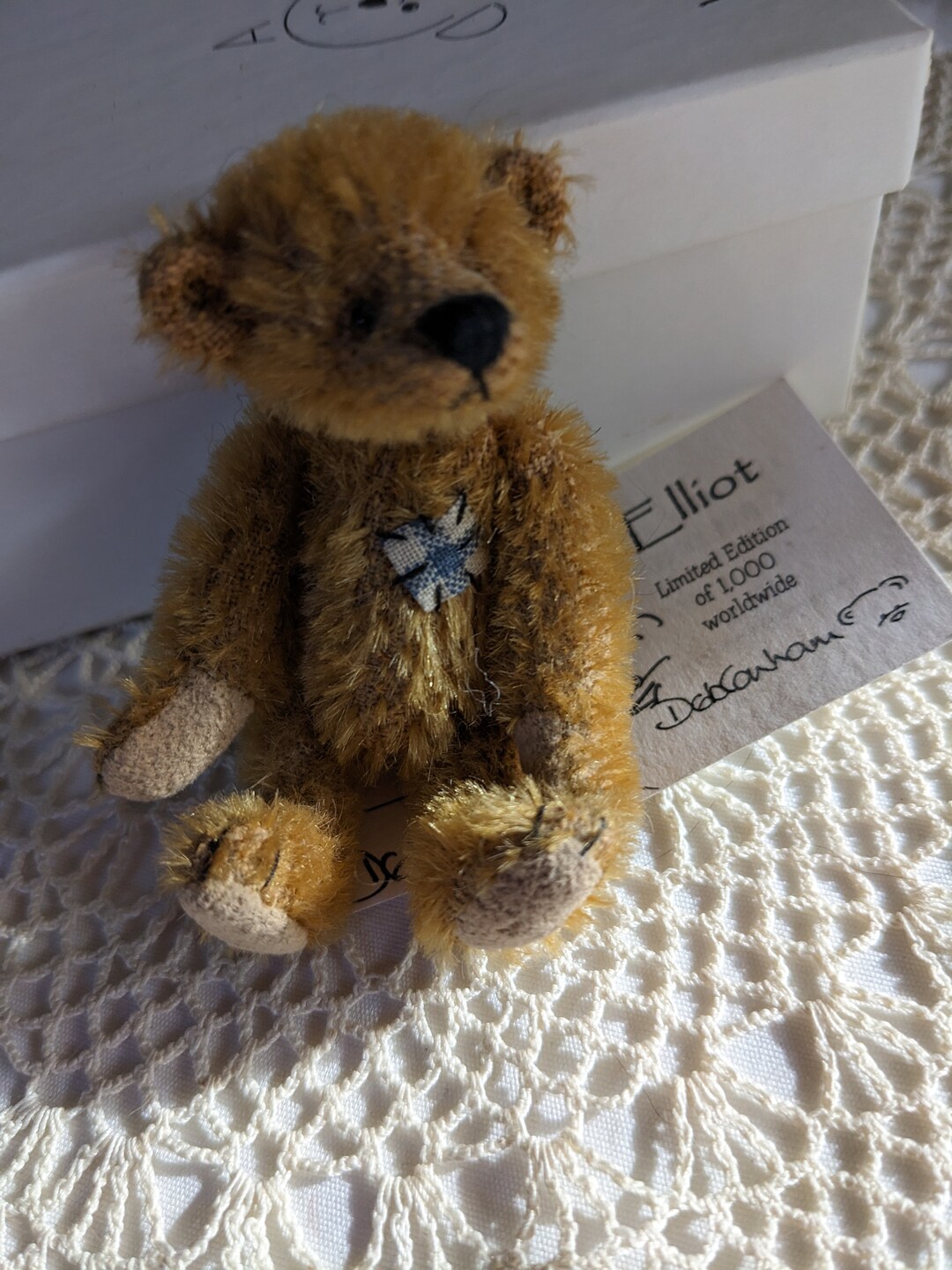 Deb Canham ELLIOT Miniature Mohair Fully Jointed Collectible Teddy Bear ...
