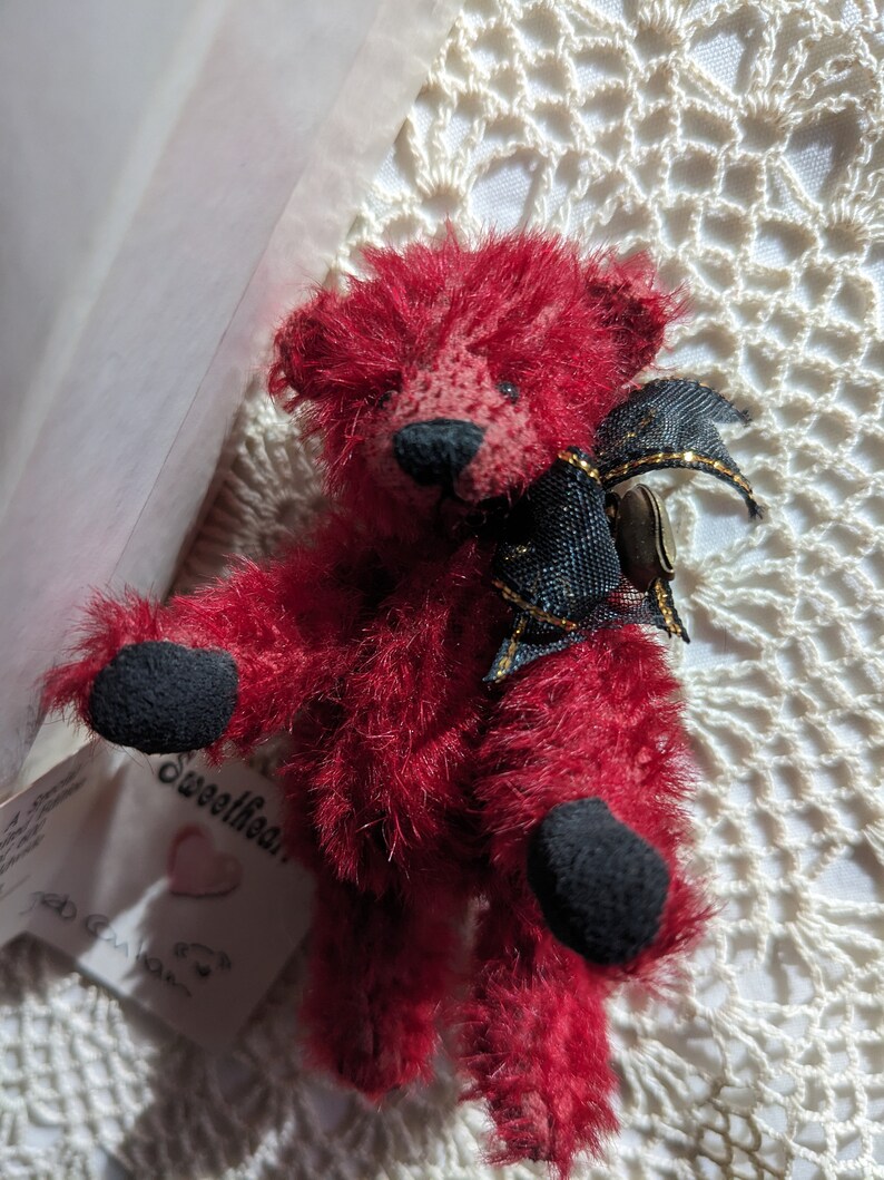 Deb Canham SWEETHEART Collectible Miniature Fully Jointed Mohair Bear ...