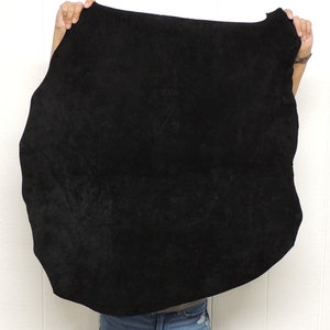 3-4 Oz. BLACK Garment Suede Leather Hide for Native American SCA LARP ...