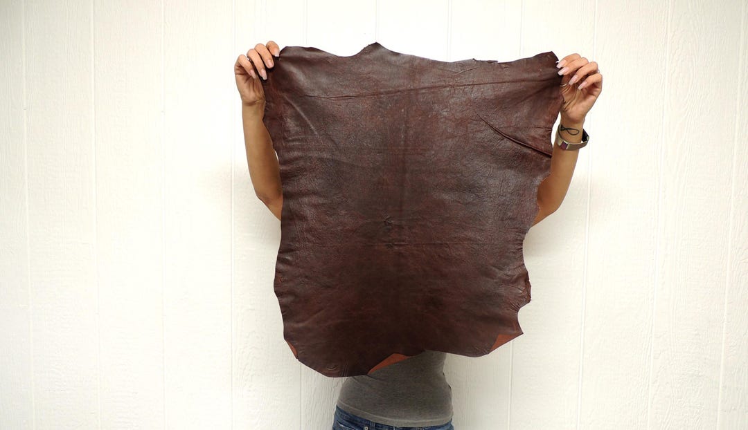 Waxy DISTRESSED Leather Hide for Crafts Book Binding Cosplay Steampunk ...
