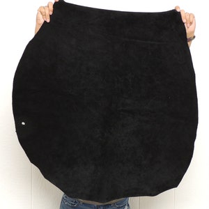 3-4 Oz. BLACK Garment Suede Leather Hide for Native American SCA LARP ...