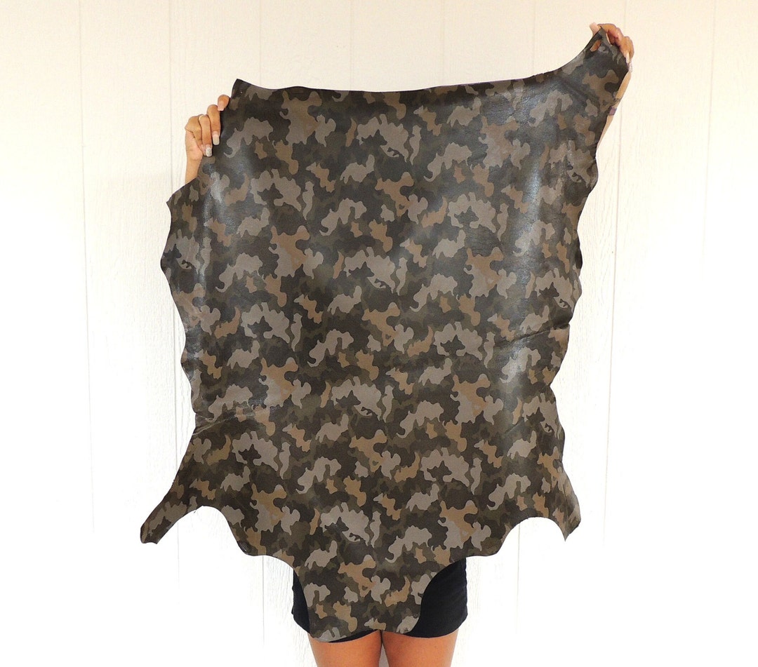 CAMO Full Grain Leather Hide for Clothing Purses Crafts Wallets Journal ...