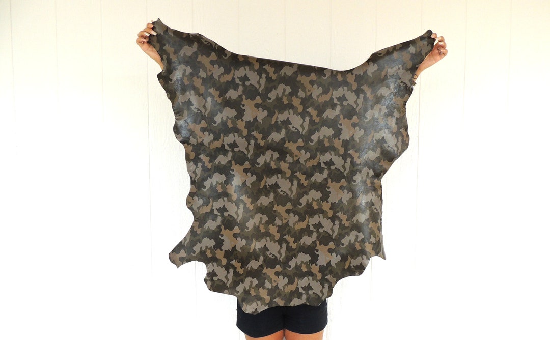 CAMO Full Grain Leather Hide for Clothing Purses Crafts Wallets Journal ...