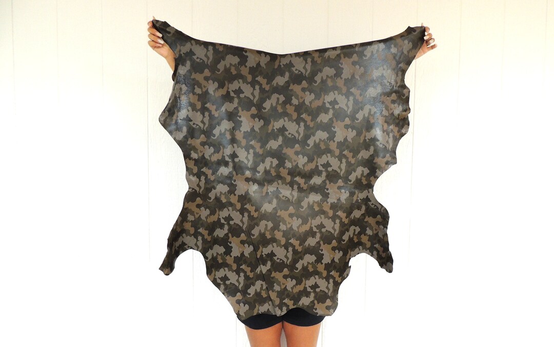CAMO Full Grain Leather Hide for Clothing Purses Crafts Wallets Journal ...