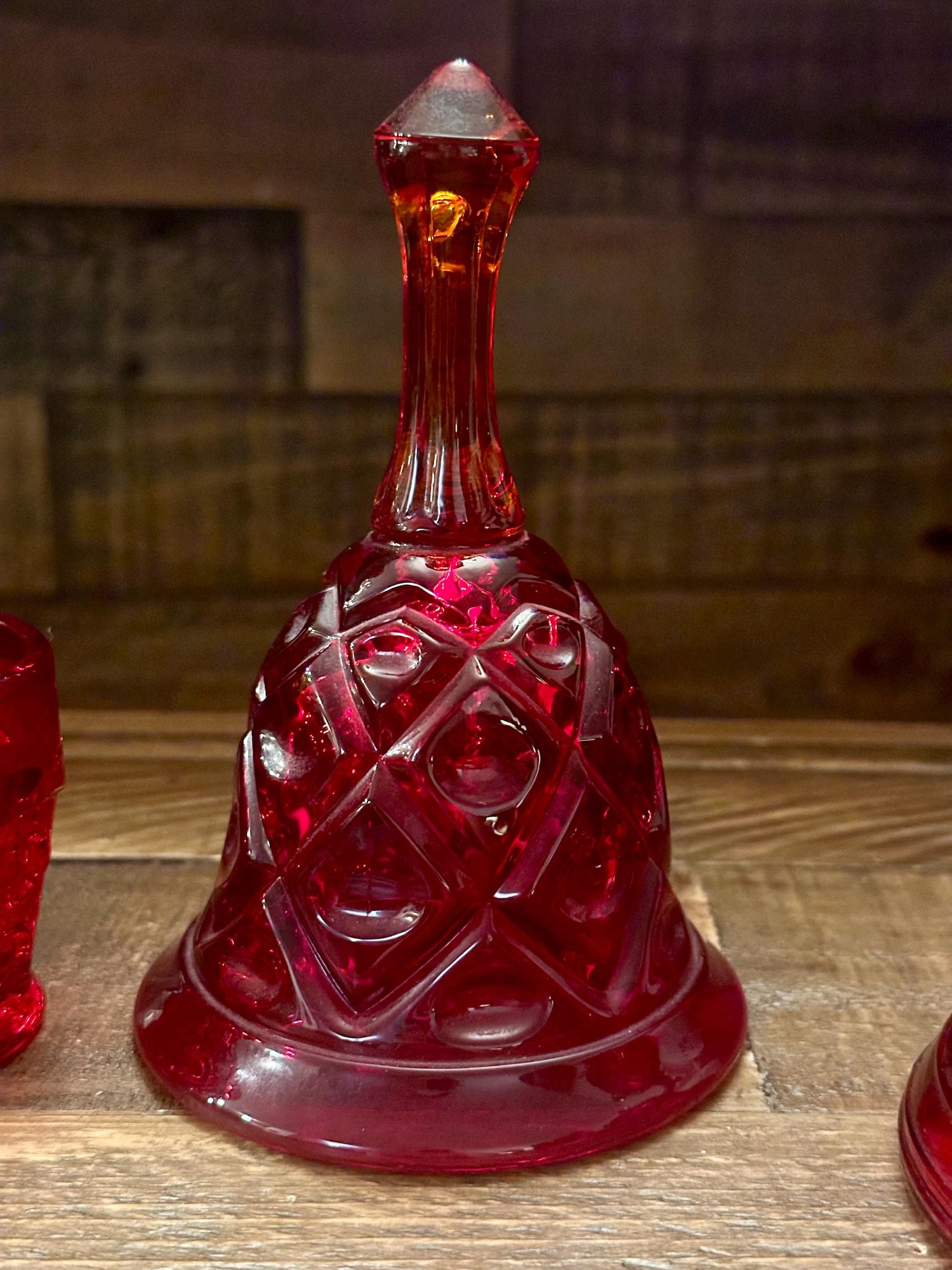 Viking Glass Ruby Red Lot Liberty Bell 76 Yesteryear Bell Toothpick ...