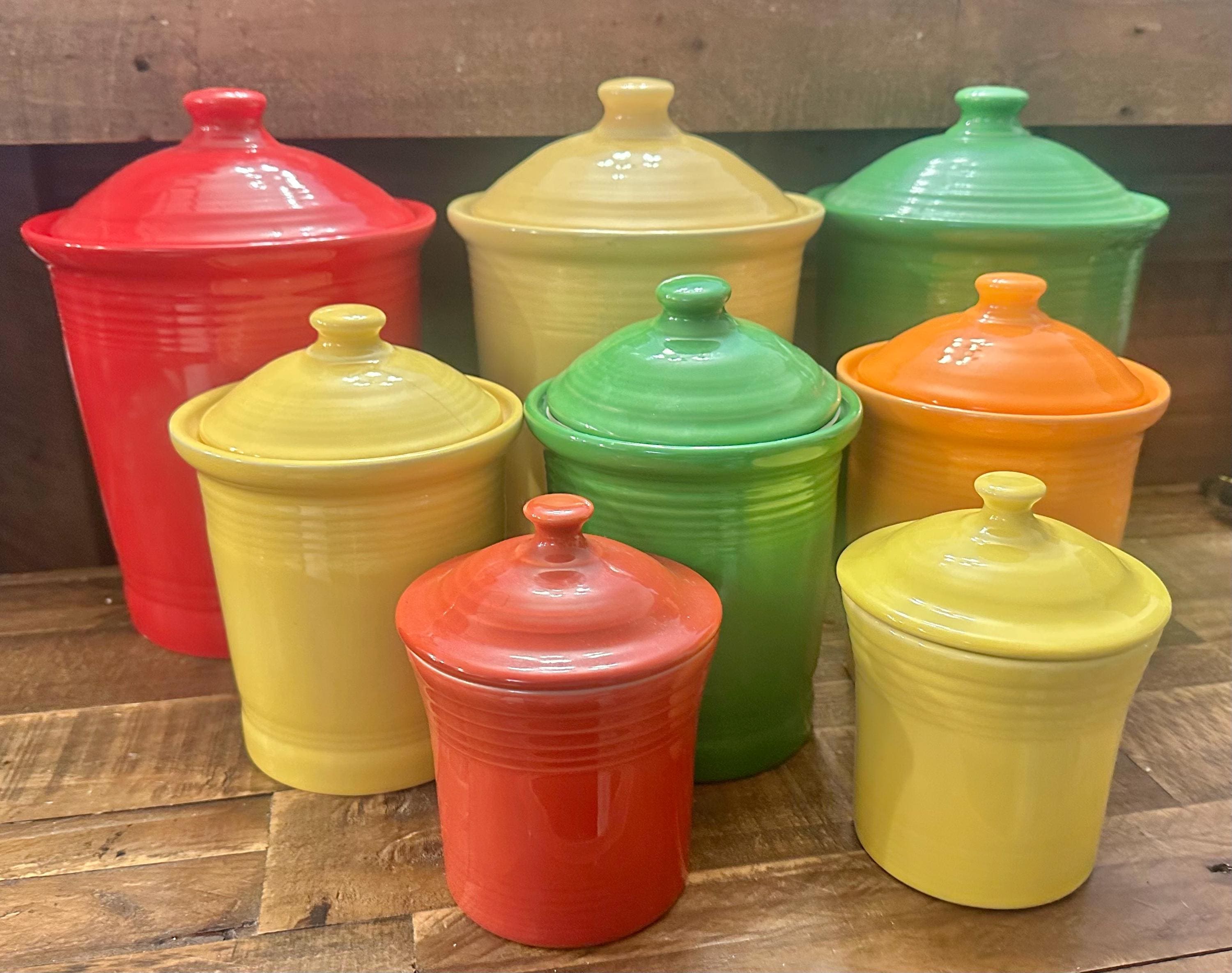 Fiesta Canister Sets and Singles Evergreen Paprika Turquoise Tangerine ...