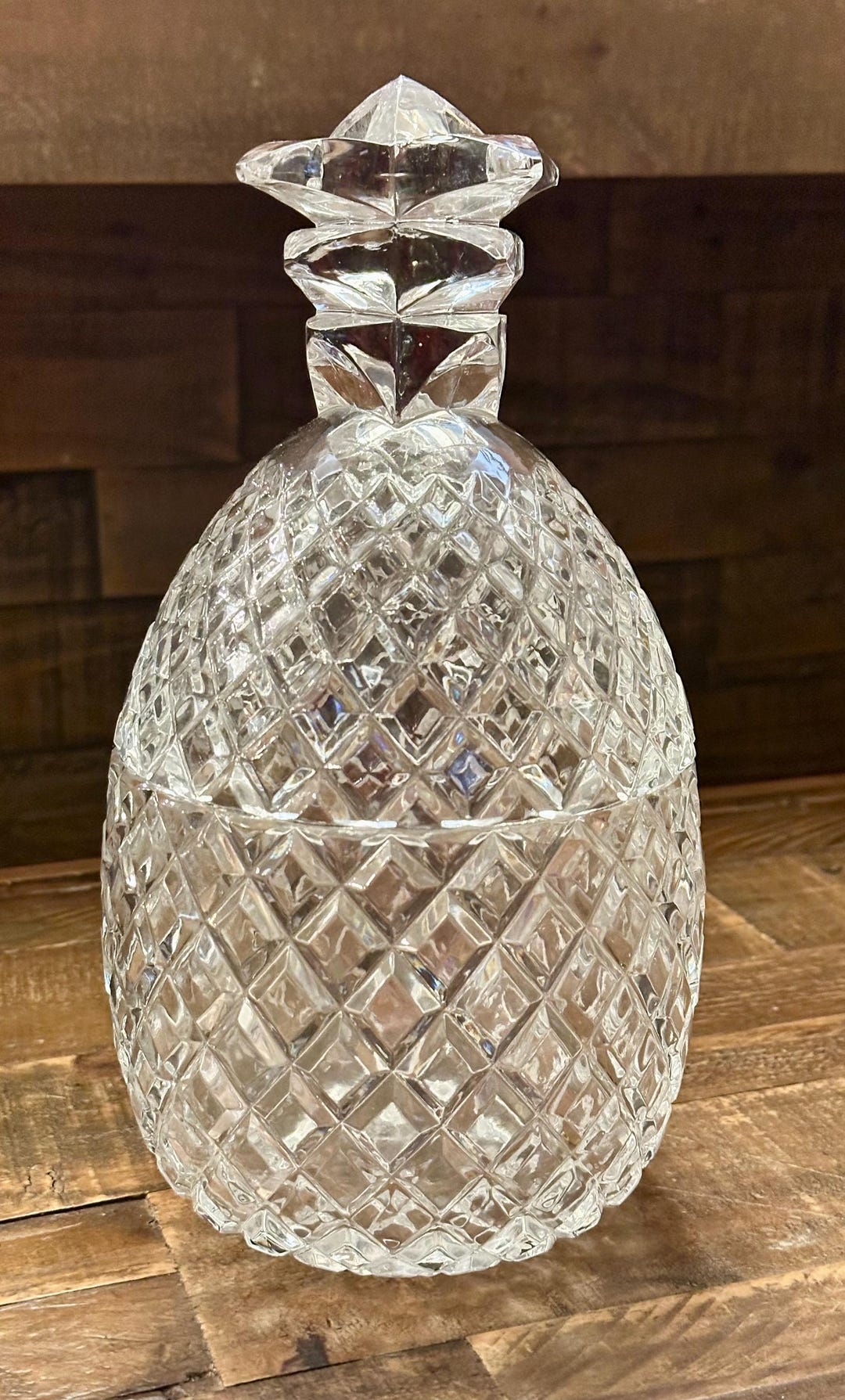 Shannon Crystal by Godinger Pineapple Lidded Jar Candy Dish Clear Cut ...