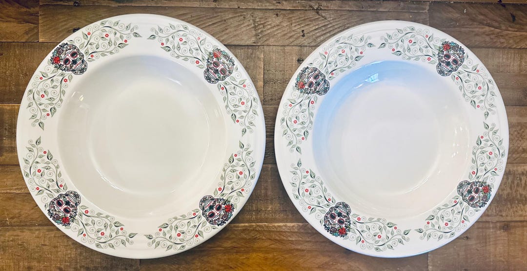 Fiesta Skull and Vine 12” Rim Pasta Bowl Sugar Skull Halloween Dia De ...