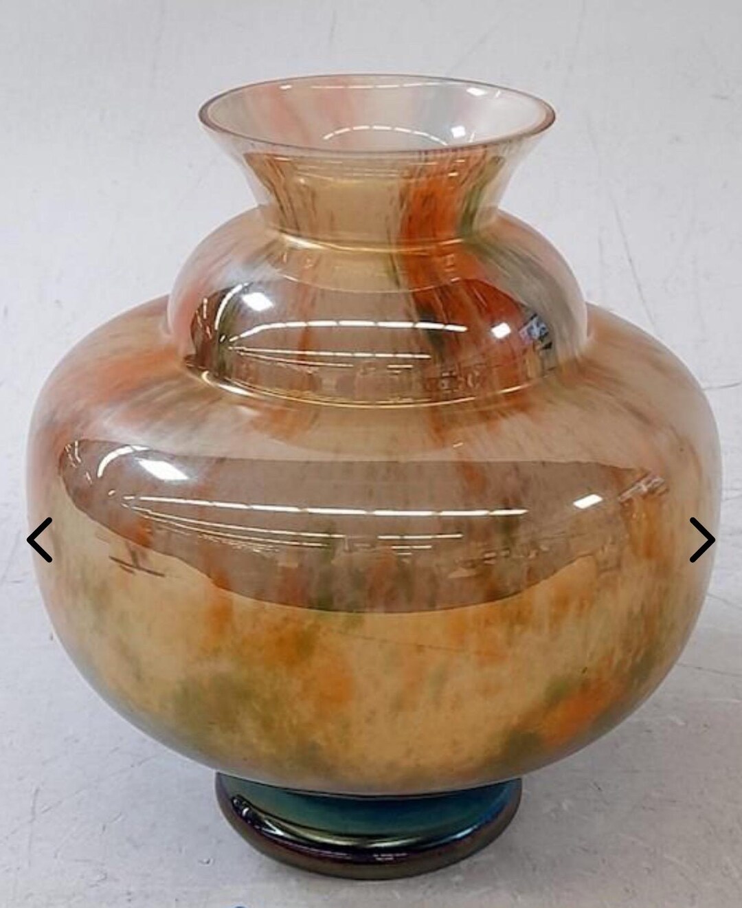 Kralik Iridescent Cased Glass Vase Marbled Mottled Art Glass Loetz ...
