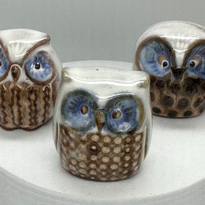 Emson Stoneware Pottery Owl Miniature Figurines Glaze Studio Birds - Etsy