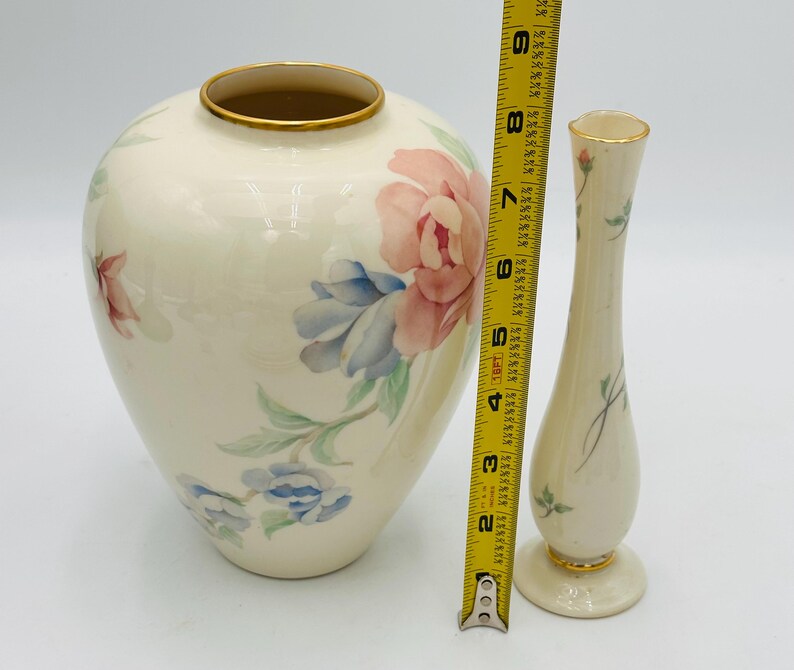 Lenox Floral Painted Vase Rose Manor Bud - Etsy