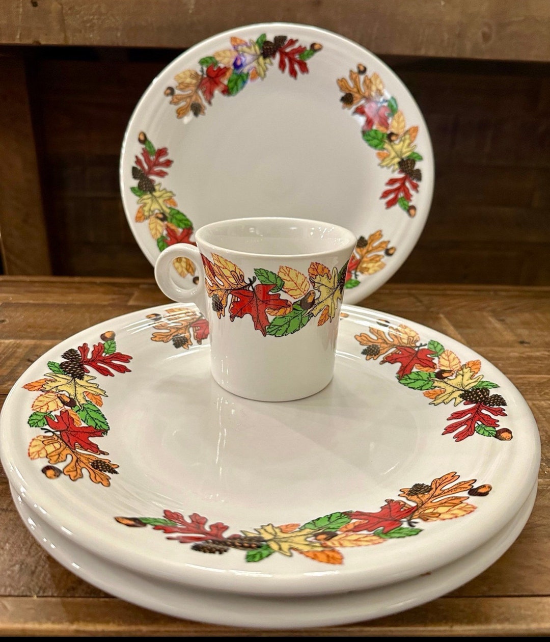 Fiesta Fall Fantasy Rare Warm Colors Dinner Plate Coffee Mug White - Etsy