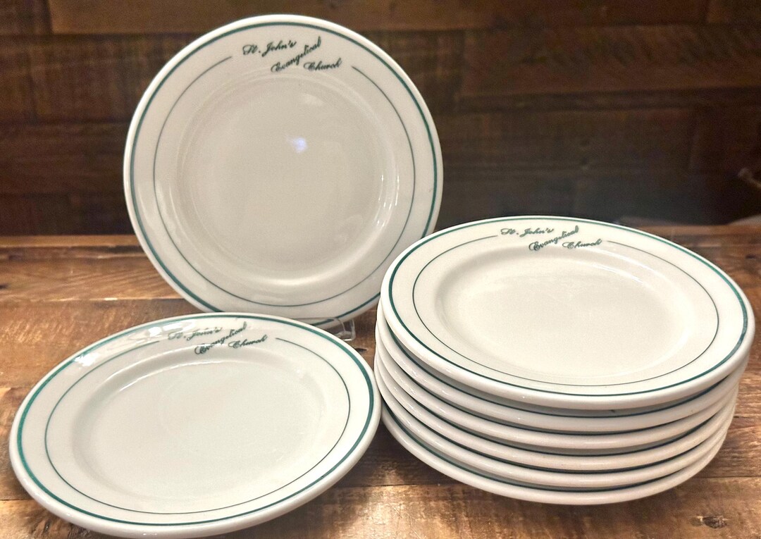 Set of 8 AVCO Vitrified China Restaurant Ware Plates 6.5” Salad Bread ...