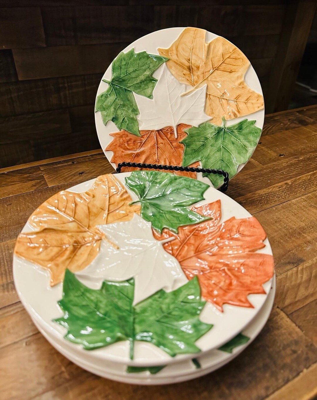 Bordallo Pinheiro Maple Leaf Dinnerware Serveware Plate Platter Bowl Cream Sugar Fall Autumn ...
