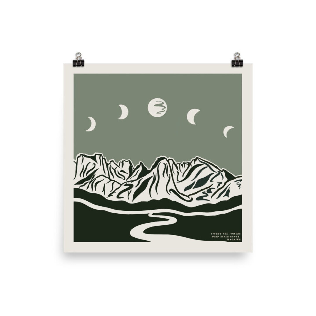 Wind River Range Wyoming. Poster. Flow. Green&sage. - Etsy