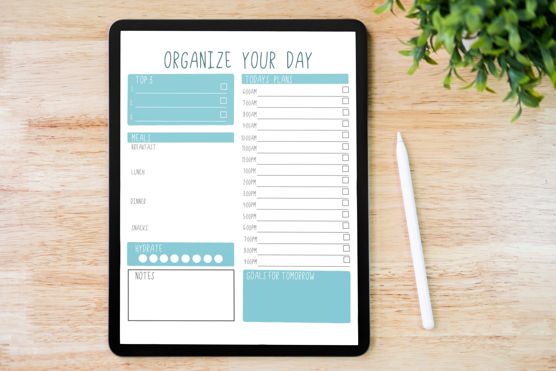 Organize Your Day, Daily to Do List, Printable, Digital, Goodnotes ...