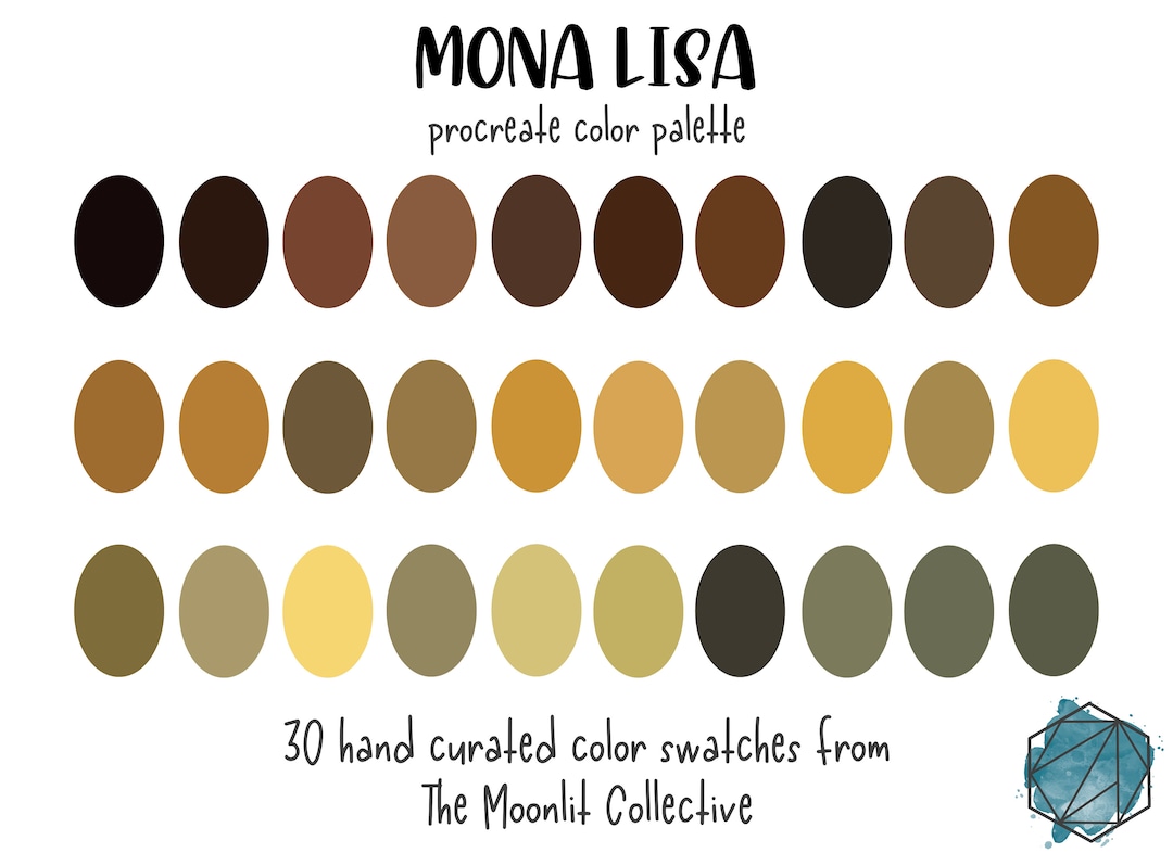 Mona Lisa Procreate Color Palette | 30 Colors | Color Palette ...