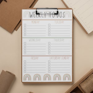Boho Rainbow Weekly to Do List, Printable, Digital, Goodnotes, Digital ...