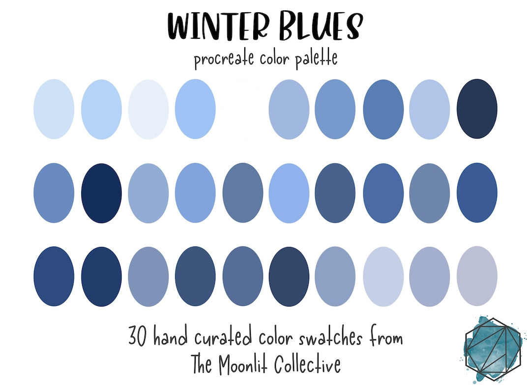 Winter Blues Procreate Color Palette: 30 Colors (digital Download) - Etsy