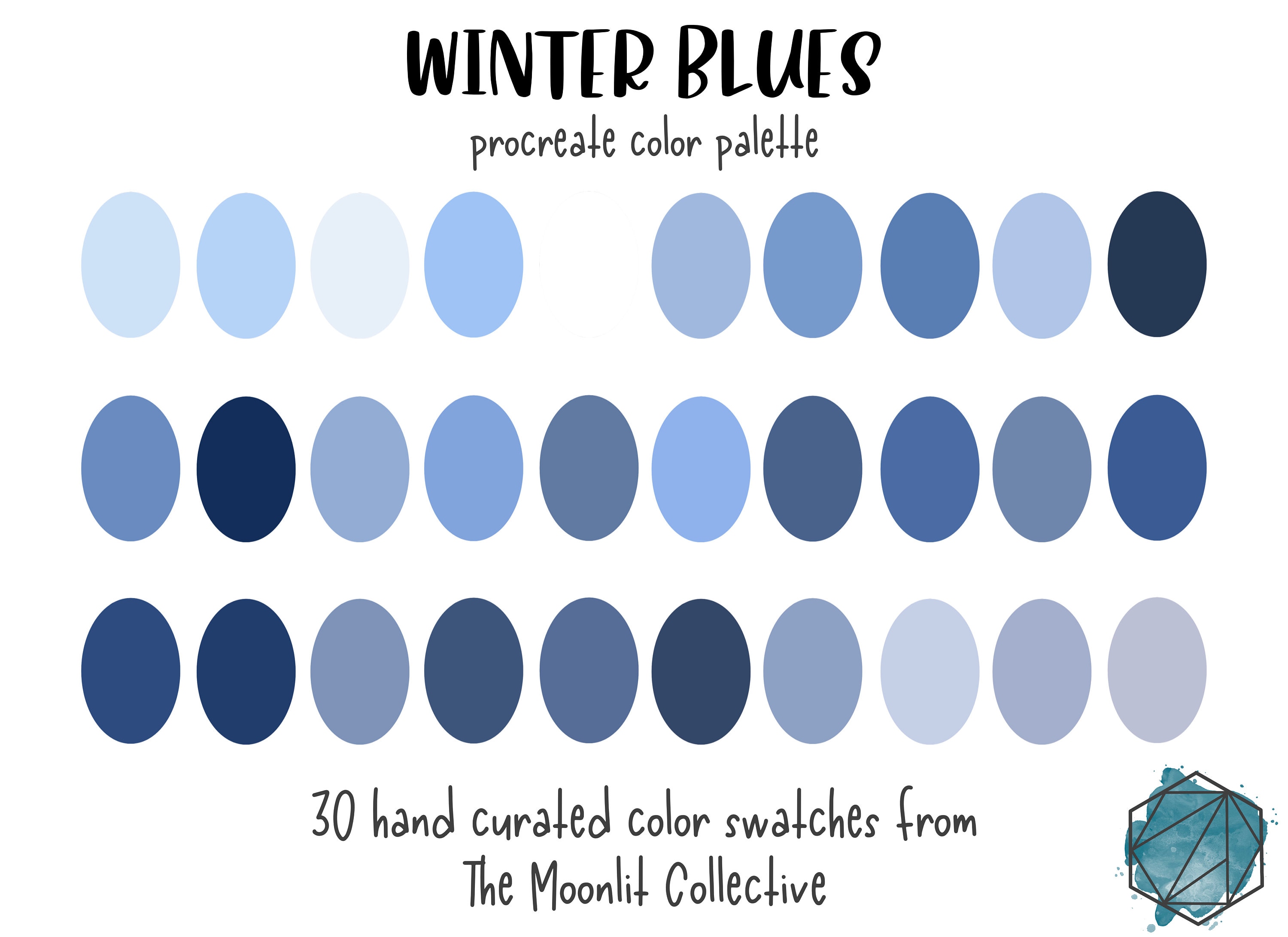 Winter Blues Procreate Color Palette: 30 Colors (digital Download) - Etsy