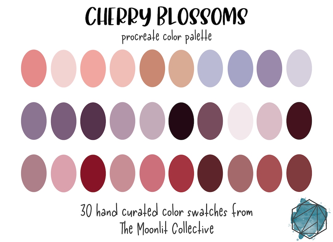 Cherry Blossom Procreate Color Palette | 30 Colors | Color Palette ...