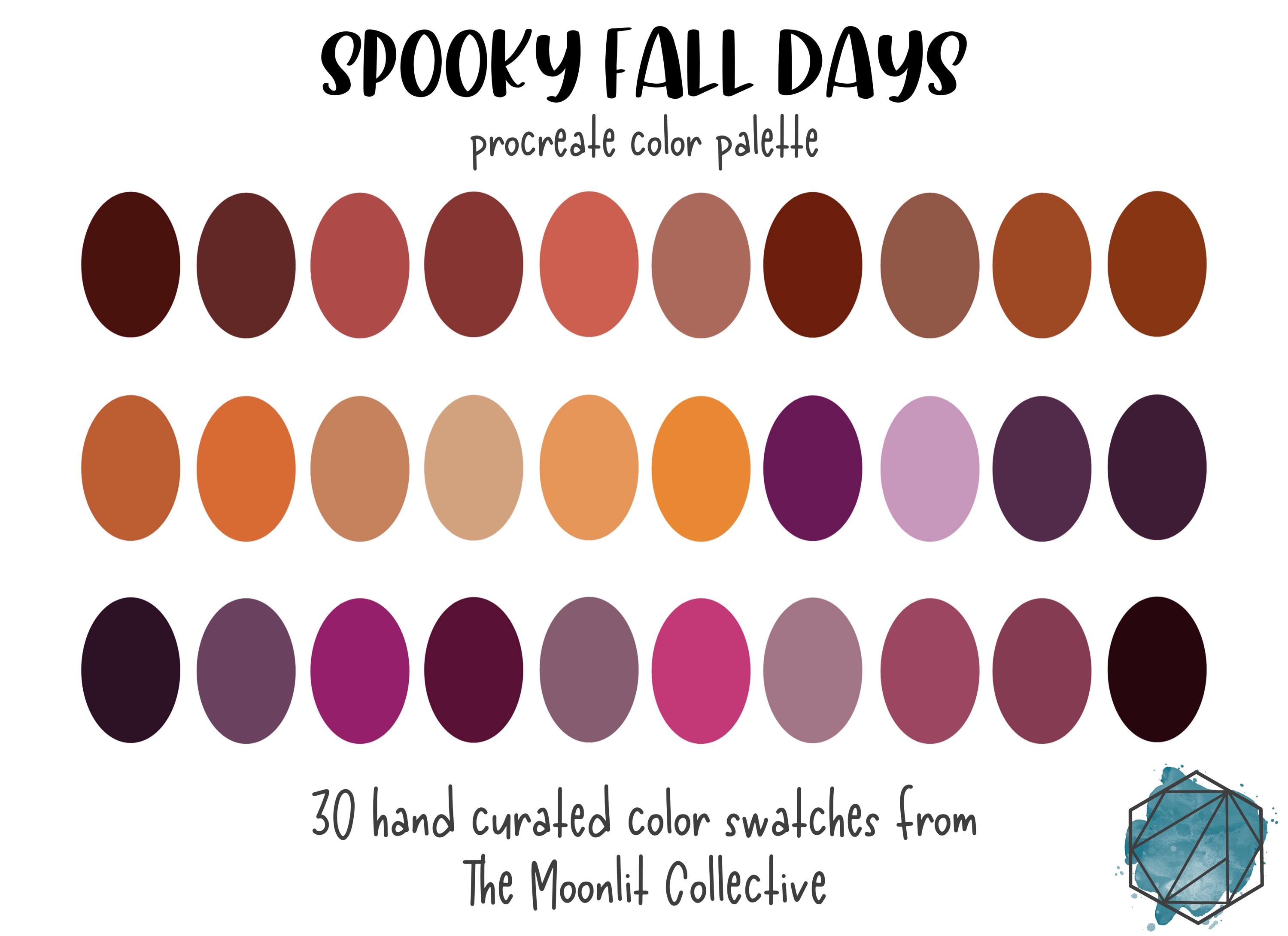 Spooky Fall Days Procreate Color Palette: 30 Colors (digital Download ...