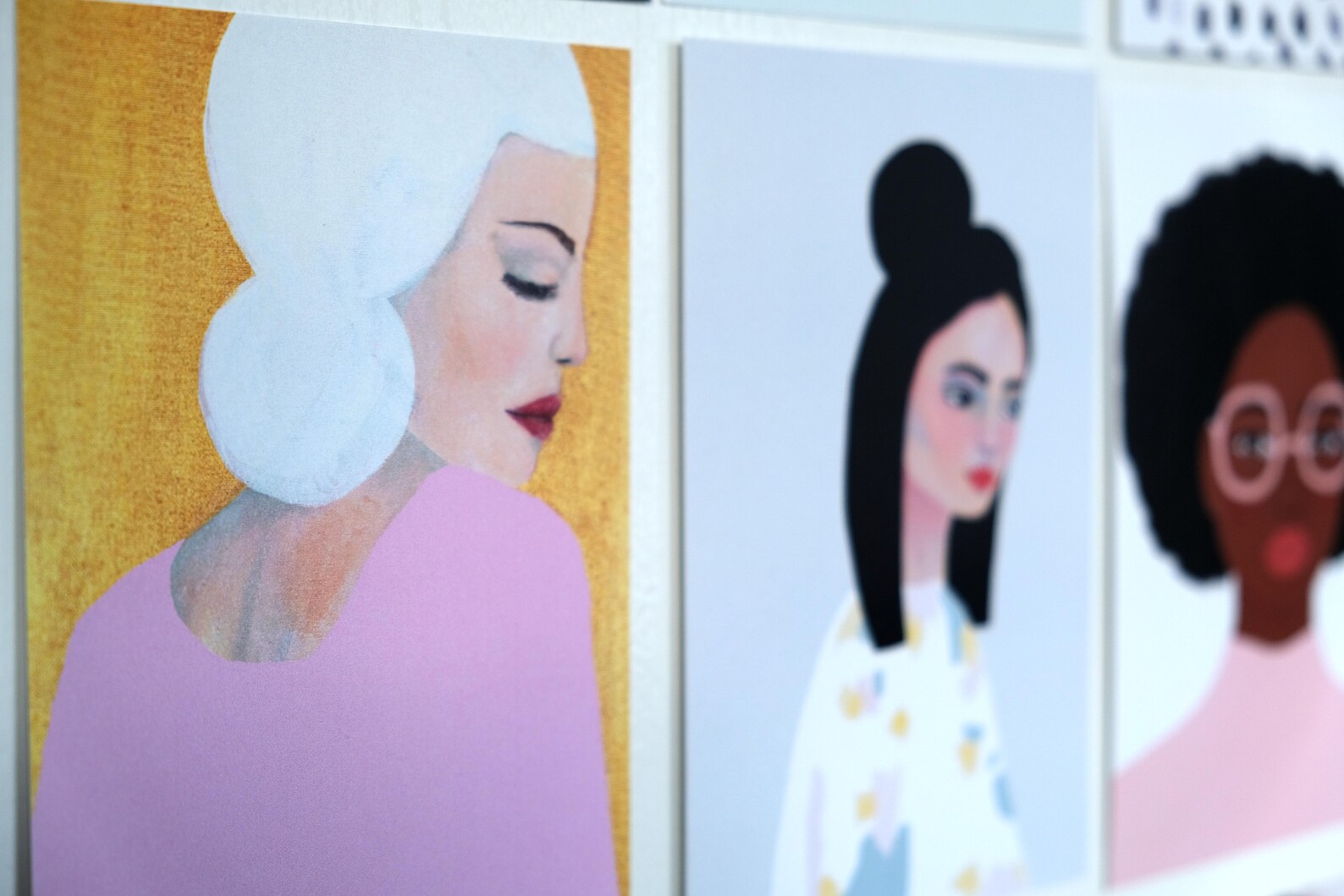 Portrait Parade Set of 12 Cards A6 Card of Original | Etsy