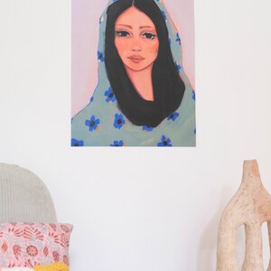 Centaurea A2 Poster Original Painting Portrait Women Face Wall Art ...