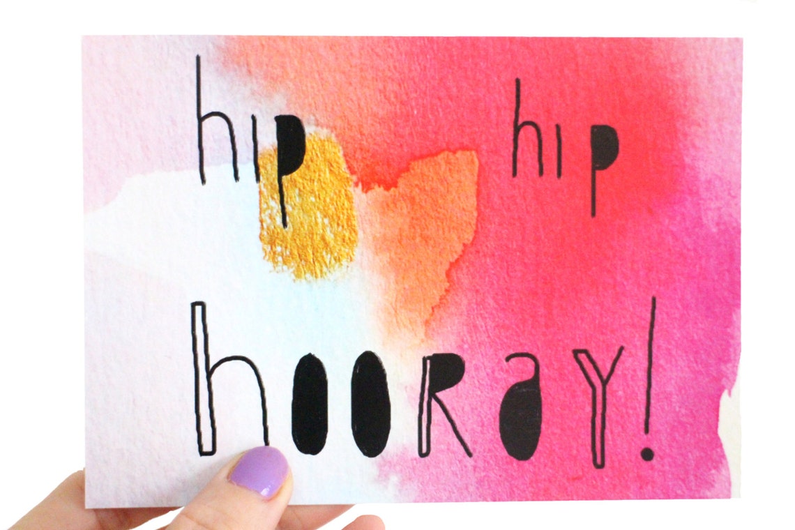 Birthday Card Stationary Hip Hip Hooray Celebration | Etsy