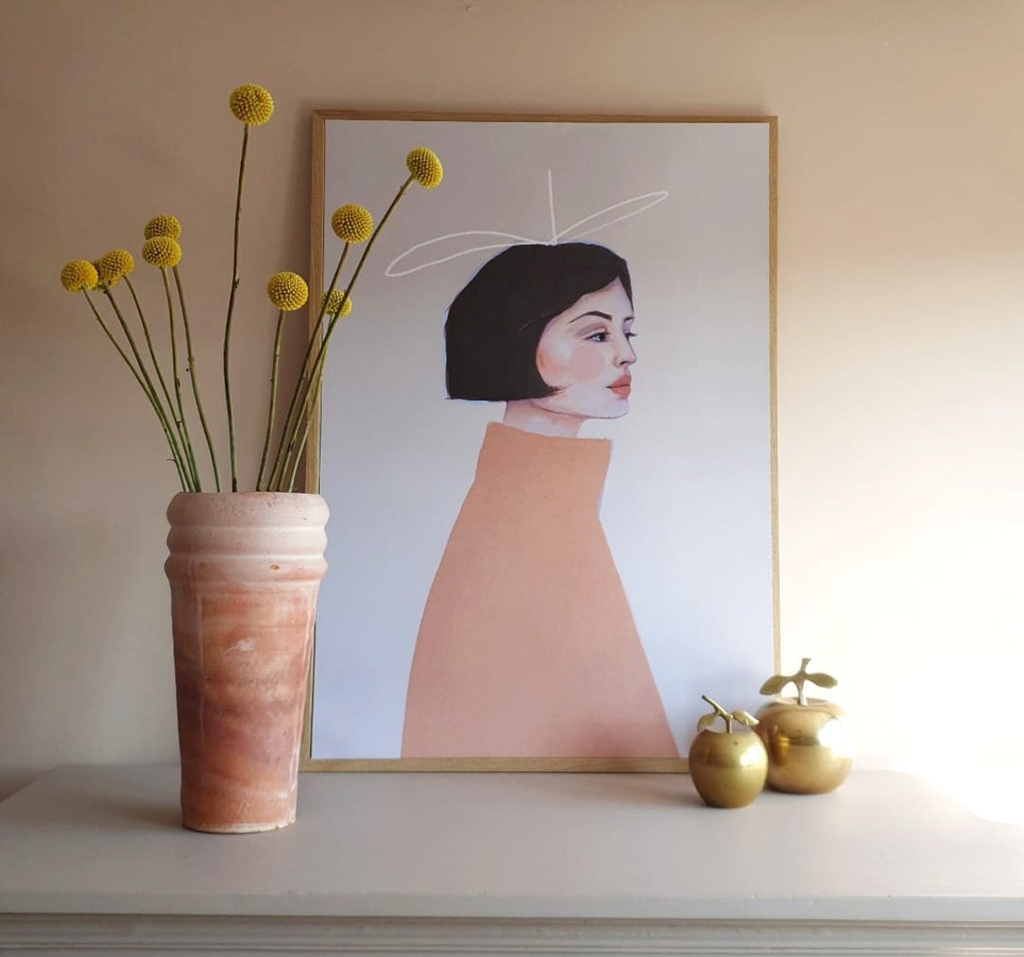 Growth - A2 Poster - Original Painting Portrait Women - Face Wall Art ...