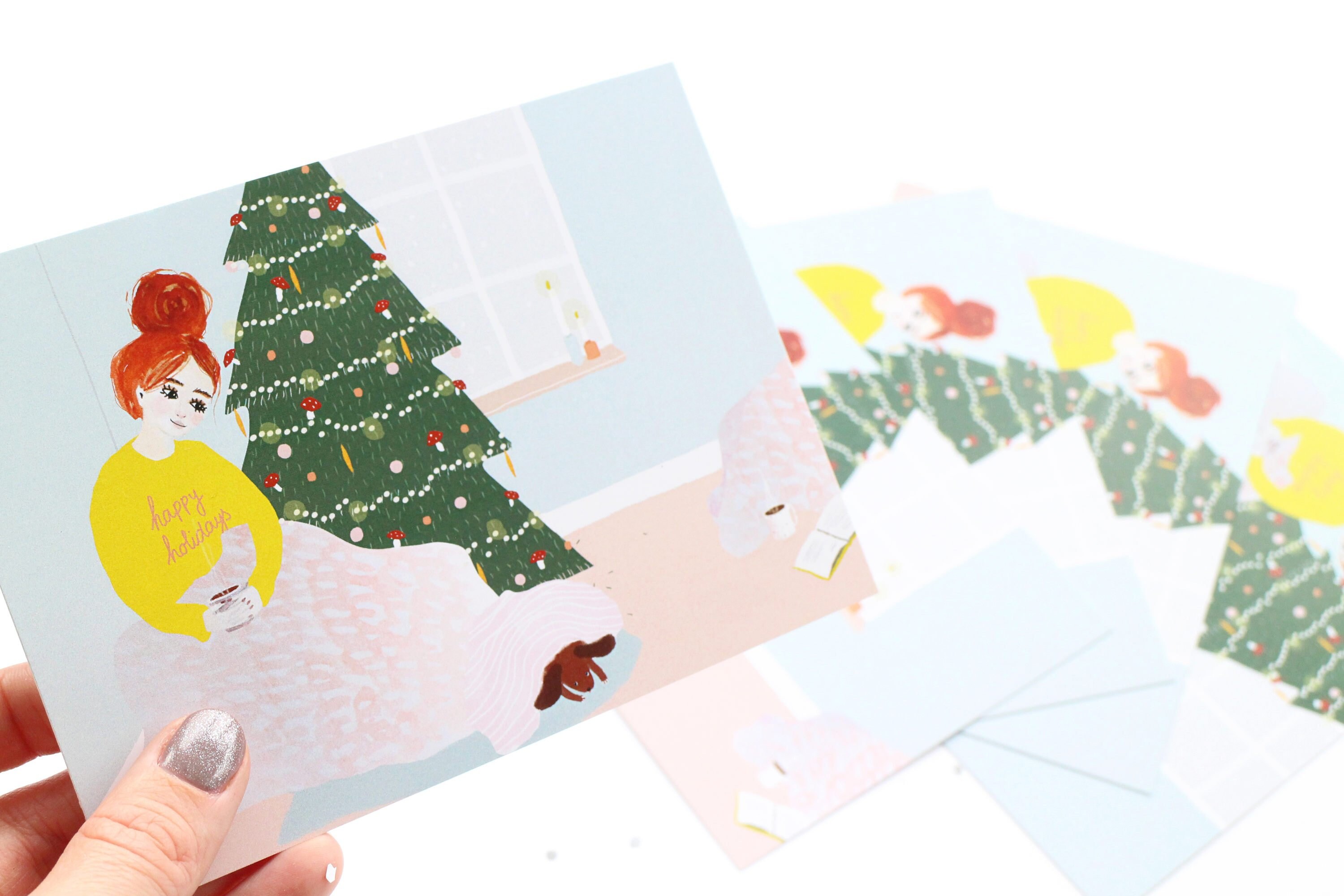 5x Cards Cosy Home Set of Five 5 Stationary Happy Holidays - Etsy