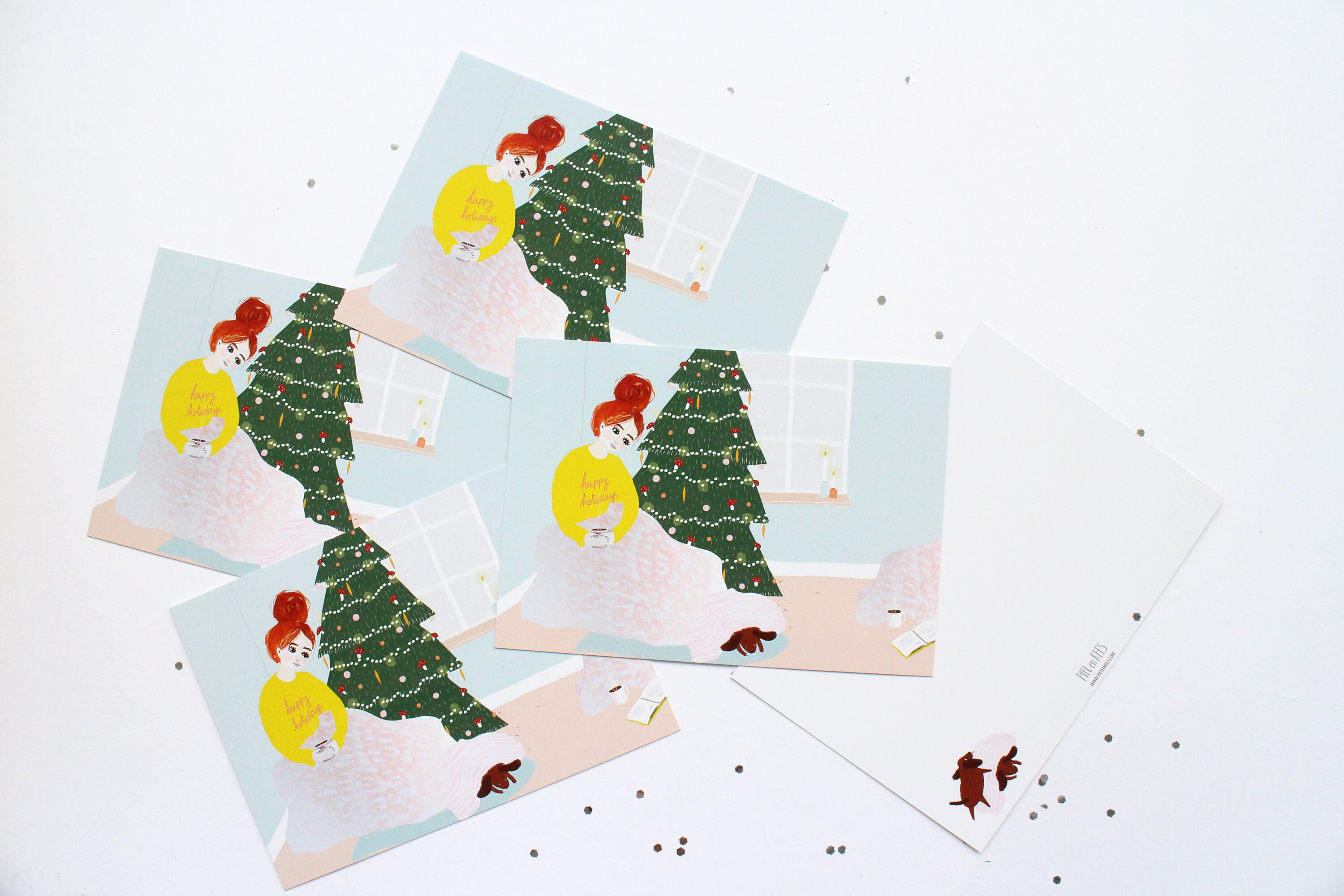 5x Cards Cosy Home Set of Five 5 Stationary Happy Holidays - Etsy