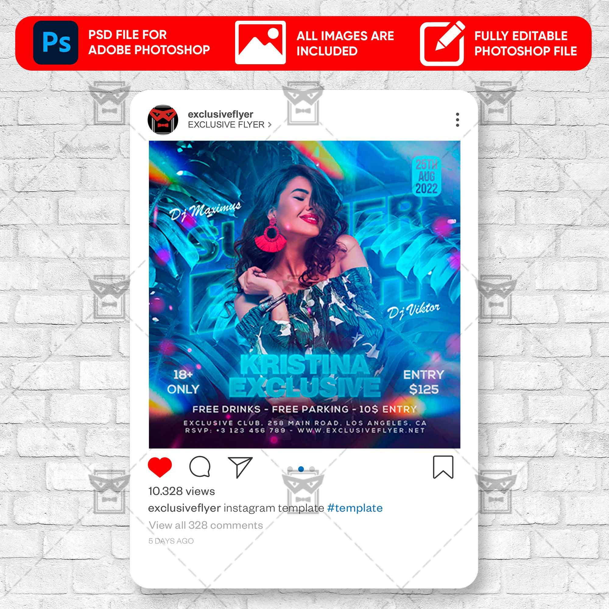 Tropical Bash PSD Flyer Template - Etsy