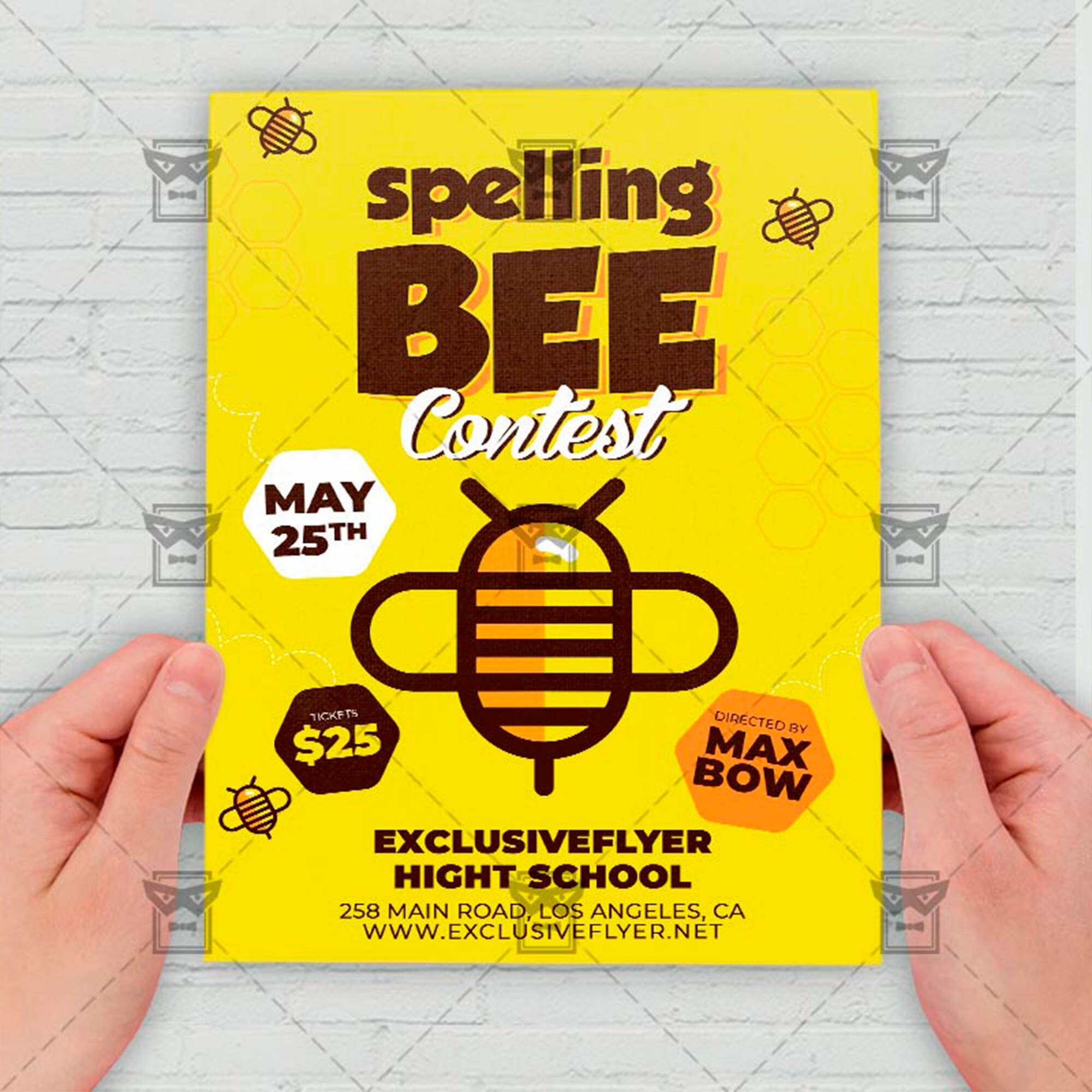 Spelling Bee Contest A5 Flyer PSD Template - Etsy