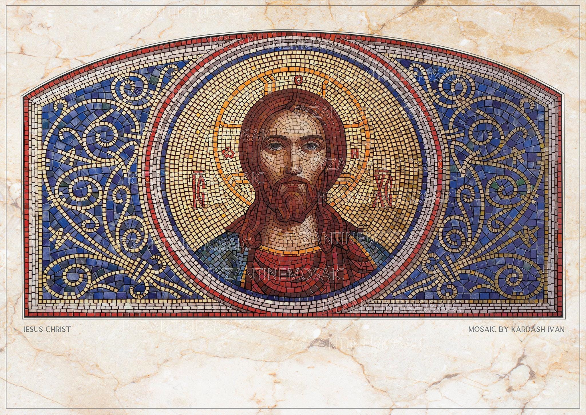 Jesus Christ, Printable Mosaic Wall Art, Modern Catholic Art ...