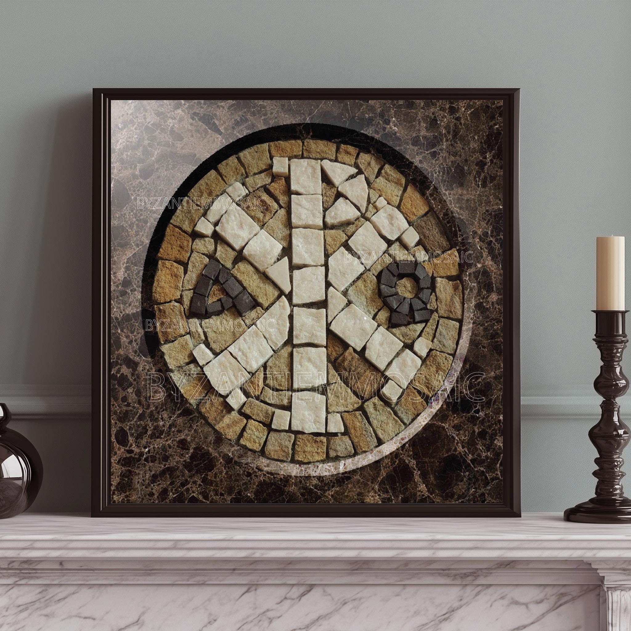 Christogram, Printable Mosaic Wall Art, Modern Catholic Art ...