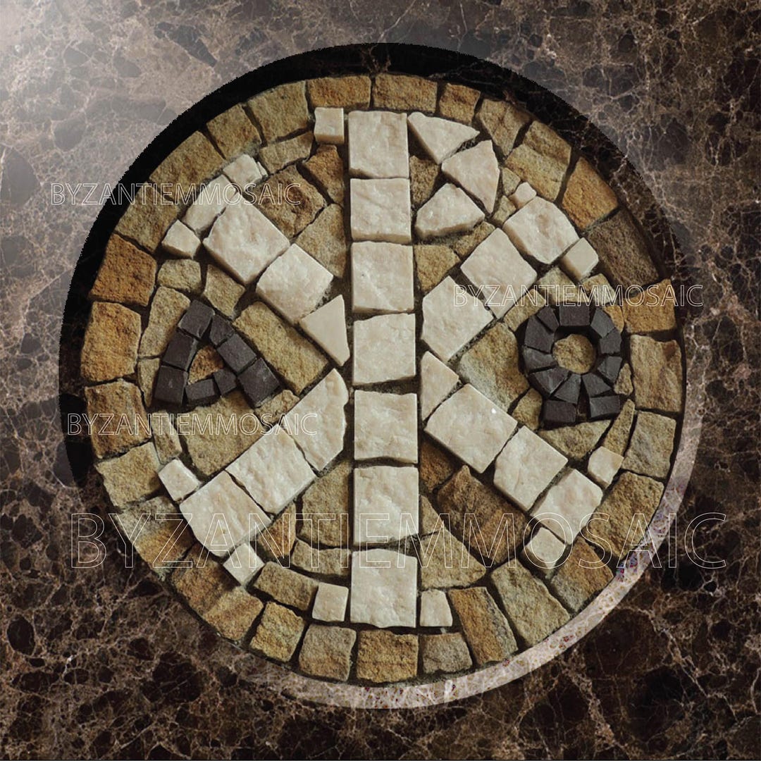 Christogram, Printable Mosaic Wall Art, Modern Catholic Art ...