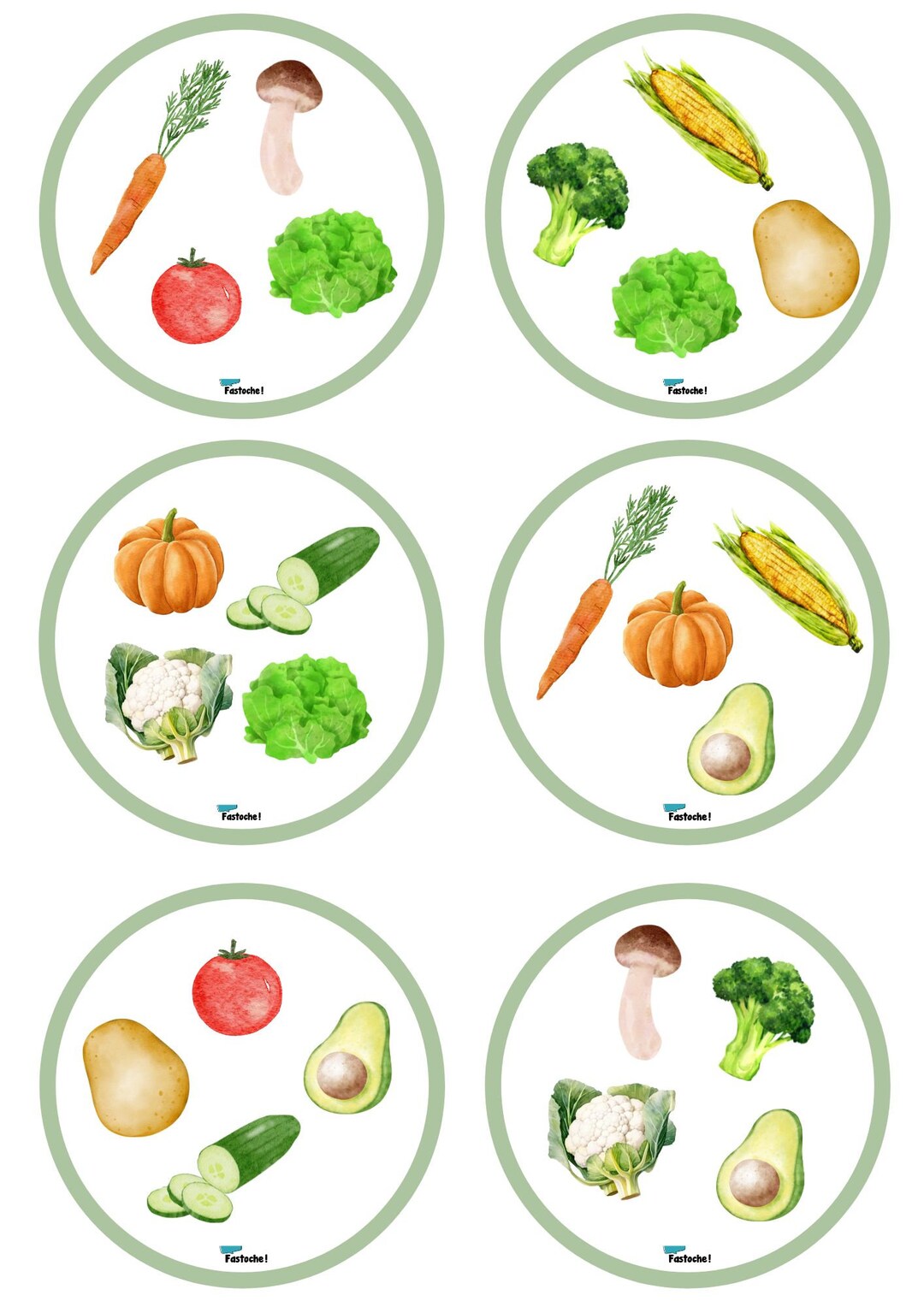 Dobble Type Game on the Theme of Vegetables - Etsy