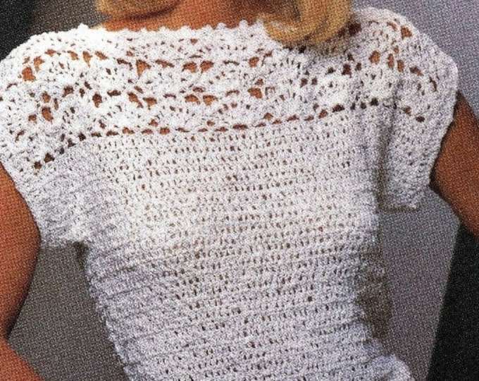 Crochet Top Pattern- Pullover White Crochet Top Pattern- Instant ...