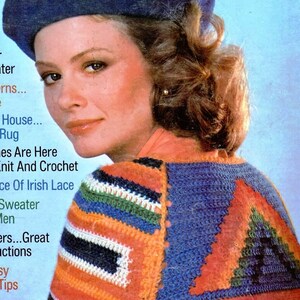 Crochet Aztec Ethnic Style Multi-color Open Front Cardigan Sweater ...