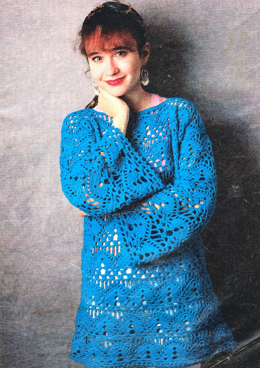 Crochet Tunic Top Dress Open-weave PATTERN, Crochet Tunic Beach Coverup ...