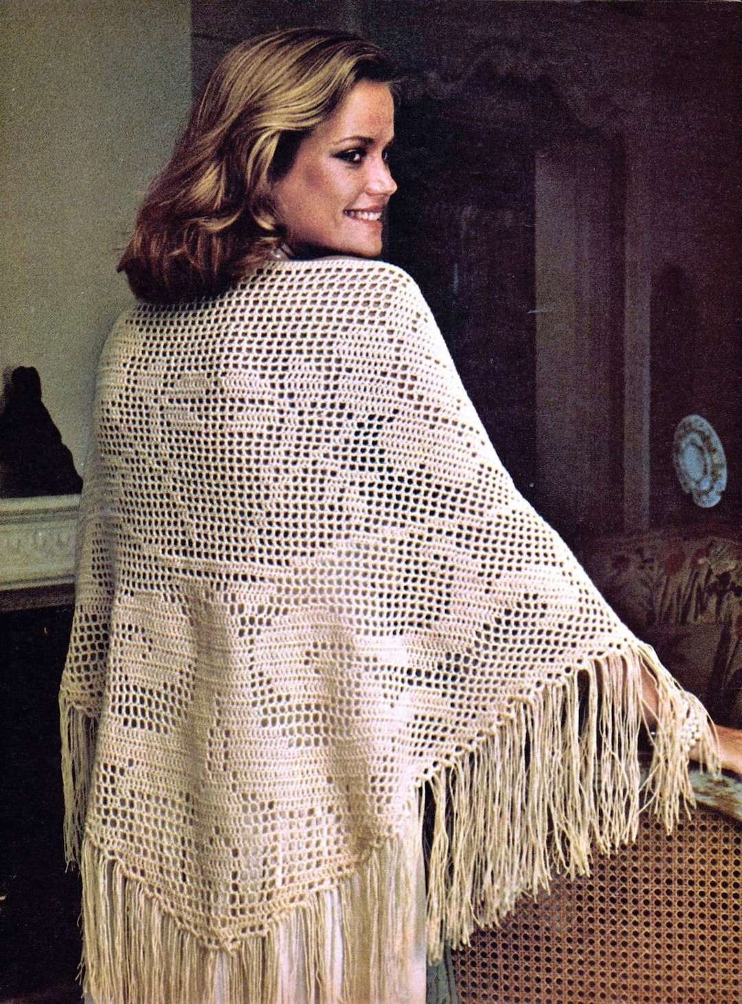 Crochet Wrap Filet Shawl Pattern, Triangle Lace Pattern,shawl, Wrap ...