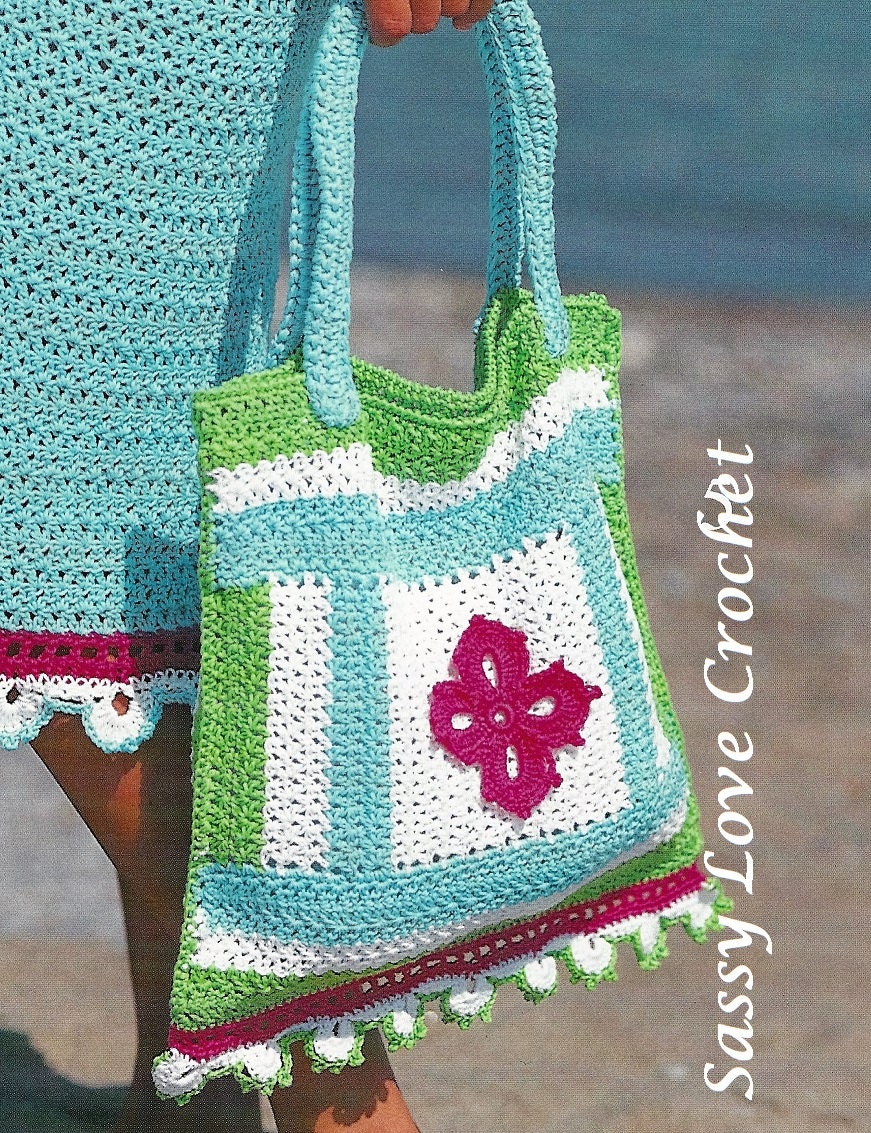 Crochet Summer Beach Bag Pattern Tote Shoulder Bag Purse - Etsy